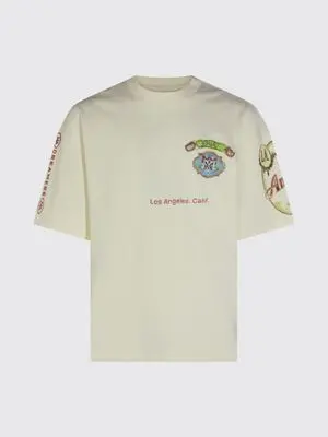 Amiri Cotton T-shirt With Vintage Graphic Print And Contrasting Logo - Ivory