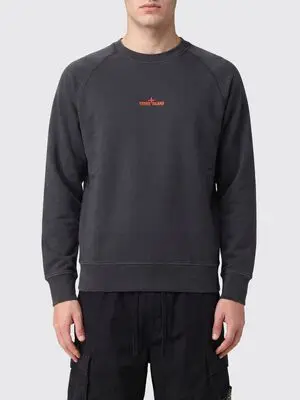 Stone Island Crewneck Sweatshirt With Printed Compass Logo - Navy