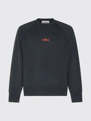 Stone Island Crewneck Sweatshirt With Printed Compass Logo - Navy