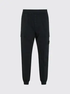 Stone Island Straight-leg Cargo Trousers With Compass Logo - Navy