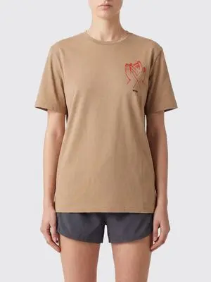 11:11 L.U.C.K. 11:11 L. U.c. K. Slogan Print Crewneck Cotton T-shirt - Peach