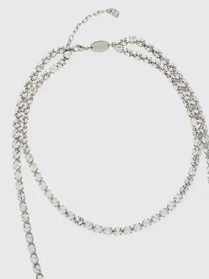 Dsquared2 City Nights Chrome-plated Brass Necklace With Crystals