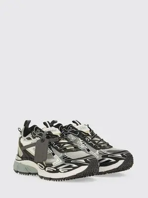 Off-White Two-tone Tech Fabric Sneakers With Serrated Sole - Grey