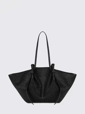 Yuzefi Mochi Shoulder Bag In Raffia With Double Leather Handles
