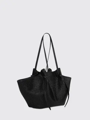 Yuzefi Mochi Shoulder Bag In Raffia With Double Leather Handles