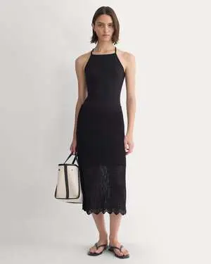 Everlane Lace-knit Midi Skirt - Black