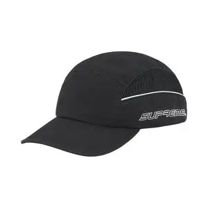 Supreme Side Mesh Piping Camp Cap - Black