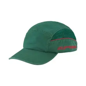 Supreme Side Mesh Piping Camp Cap - Green