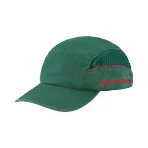 Supreme Side Mesh Piping Camp Cap - Green