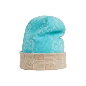 Gucci Reversible Gg Wool Beanie 'light - Blue