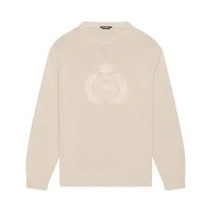 Balenciaga Laurel Crown Logo Crewneck Knitted Sweater 'beige