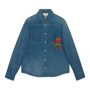 Gucci Strawberry Patch Denim Jacket