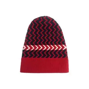 Gucci Wool Zigzag Beanie /white/blue - Red