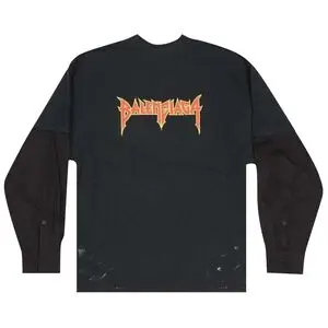Balenciaga Metal Logo Layered Long-sleeve T-shirt - Black