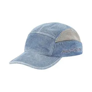 Supreme Side Mesh Piping Camp Cap - Blue