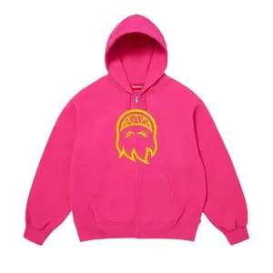 Supreme X Spitfire Zip Up Hooded Sweatshirt - Pink