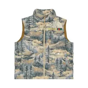 Gucci X The North Face Padded Vest 'forest Print - Brown