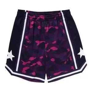 A BATHING APE Color Camo Mesh Relaxed Fit Shorts - Purple