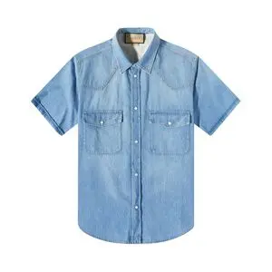 Gucci Short-sleeve Denim Shirt - Blue