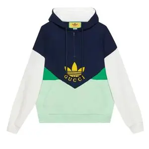 Gucci X Adidas Colorblock Hooded Sweatshirt - Blue
