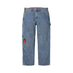 Supreme X Spitfire Double Knee Painter Denim Jeans - Blue