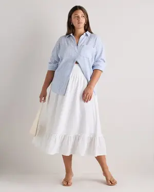 Quince Gauze Smocked Maxi Skirt - White
