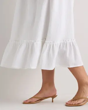 Quince Gauze Smocked Maxi Skirt - White