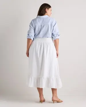Quince Gauze Smocked Maxi Skirt - White