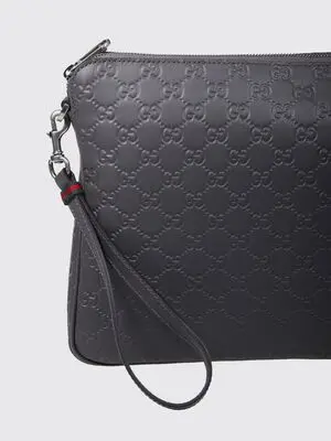 Gucci Monogram Embossed Shoulder Bag - Gray