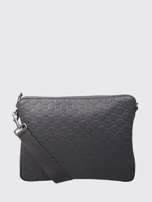 Gucci Monogram Embossed Shoulder Bag - Gray