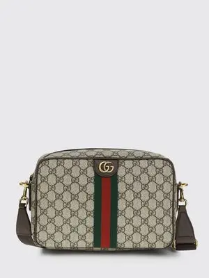 Gucci Shoulder Bag With Monogram And Stripe Detail - Cream