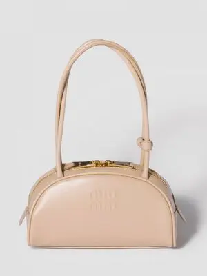 Miu Miu Miu Miu Embellished Leather Shoulder Bag Cream