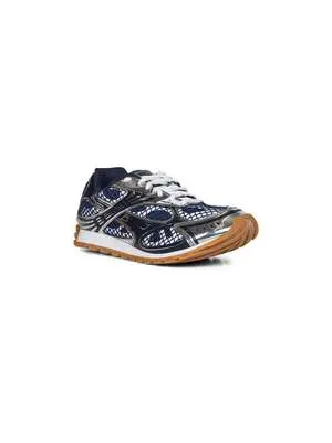 Bottega Veneta Blue And Silver Technical Fabric And Mesh Orbit Sneakers