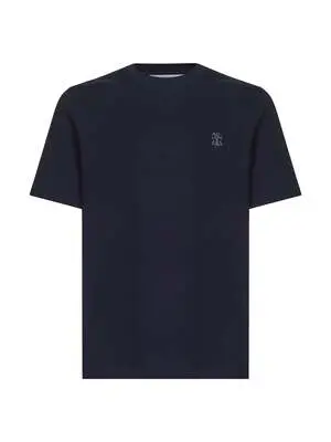 Brunello Cucinelli Blue Solomeo Crest T-shirt - Multicolor
