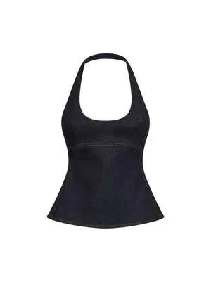Jacquemus Blue The Lavoir De-nîmes Denim Halter Top - Multicolor