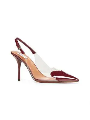 Alaïa Burgundy Le Cœur Slingback Pumps