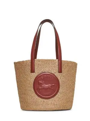 Chloé Beige Horse Medal Large Basket Bag - Multicolor