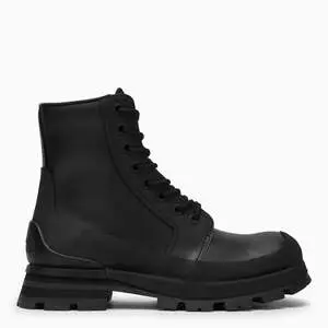 Alexander McQueen Wander Leather Lace-up Boots - Black
