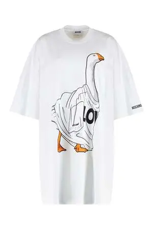 Moschino Duck Print Mini Dress - White