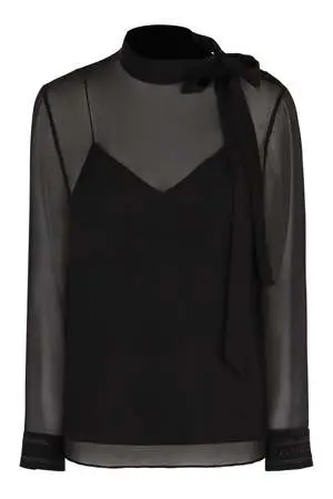 GUCCI GUCCI Silk Georgette Top With Bow Detail