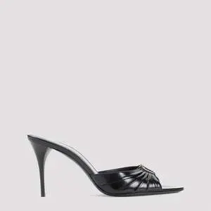 Saint Laurent Luxe Lambskin Mules With 9cm Heel Height