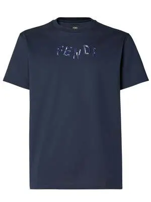 Fendi Short-sleeve Crew Neck T-shirt Size - Blu