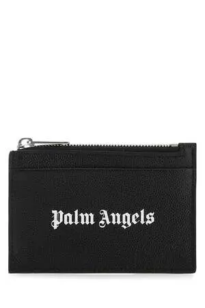 Palm Angels Mini Leather Card Holder - Black