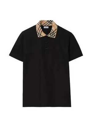 Burberry Burberry Cotton Knit With Check Detail In Size M Nero