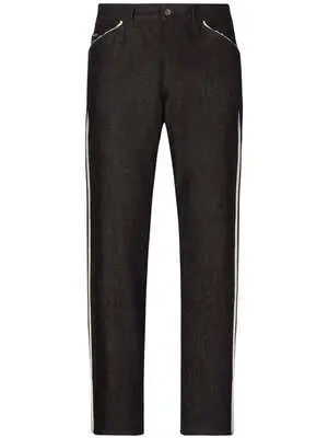 Dolce & Gabbana Piped Straight-leg Jeans