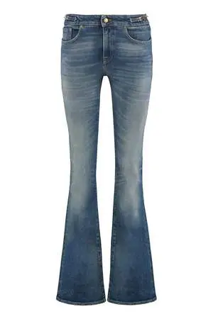 GOLDEN GOOSE Bootcut Jeans With A Vintage Wash And Metallic Details - Denim