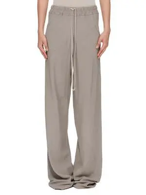 Rick Owens Wide-leg Trousers With Ribbed Waistband And Drawstring