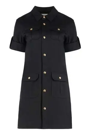 Celine Chic Cotton Shirtdress With Gold-tone Buttons