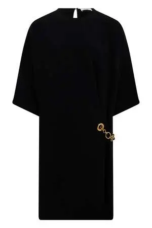 Celine Elegant Long Dress With Wallet Size - Black
