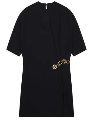 Celine Elegant Long Dress With Chain Detail - Black
